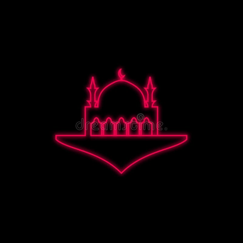 Islamic Neon Mosque stock illustration. Illustration of poster - 301432740