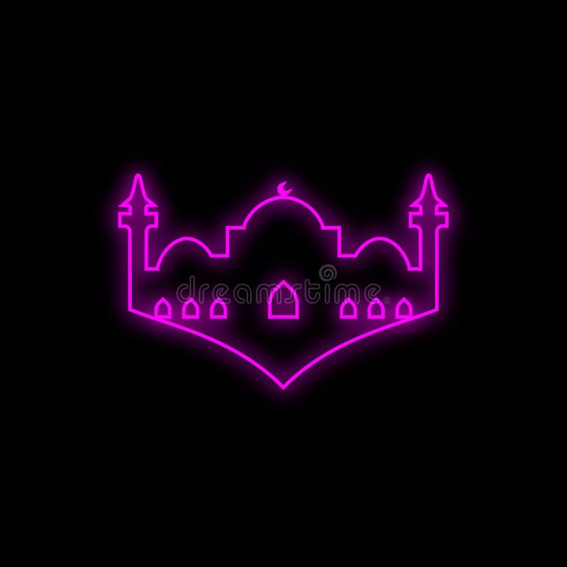 Islamic Neon Mosque stock illustration. Illustration of poster - 301432822
