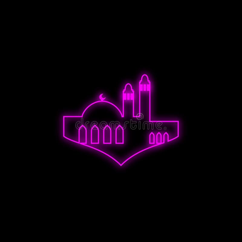 Islamic Neon Mosque stock illustration. Illustration of template ...