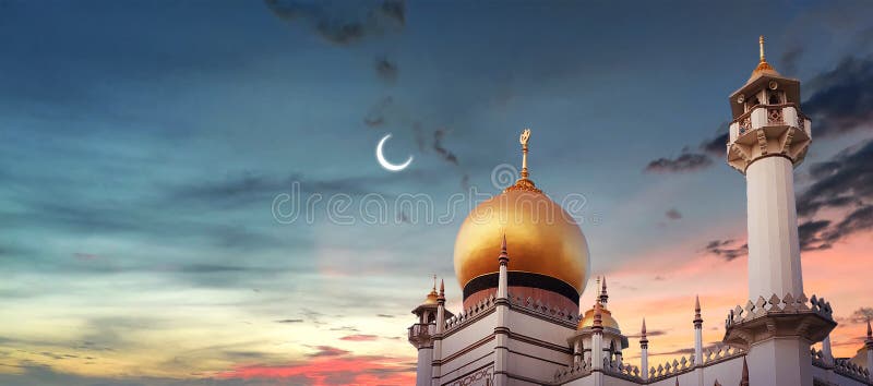 Islamic Night and Mosque Wallpaper. Stock Image - Image of iftar ...