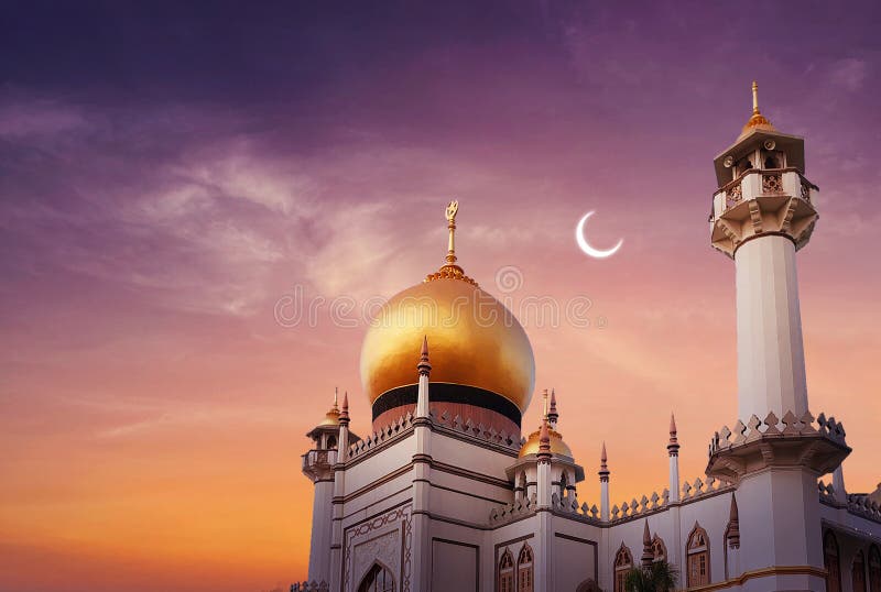 Islamic Night and Mosque Wallpaper. Stock Image - Image of culture ...