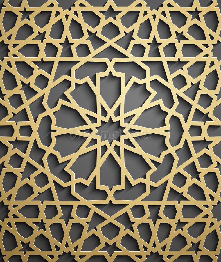 Islamic Ornament Vector , Persian Motiff . 3d Ramadan Islamic Round ...