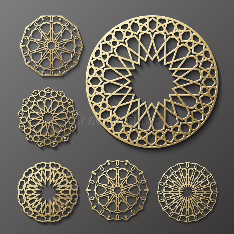 Islamic Ornament Vector , Persian Motiff . 3d Ramadan Round Pattern ...