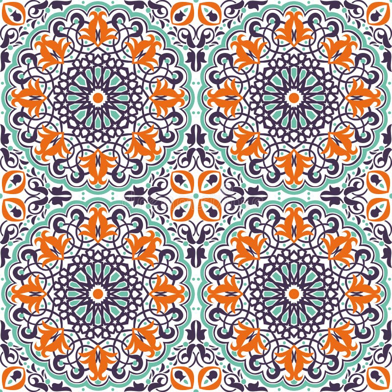 Islamic Flower Pattern on White Stock Vector - Illustration of moorish ...