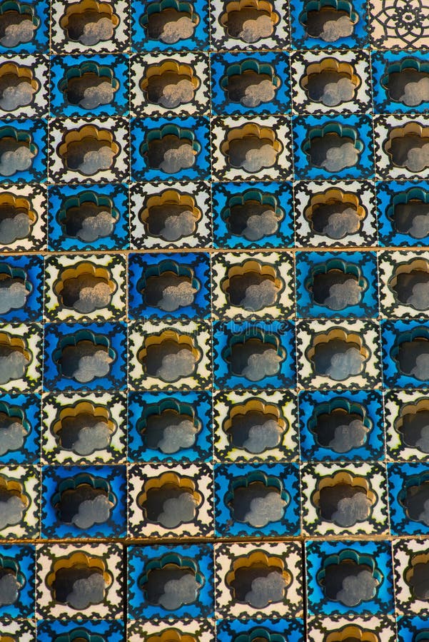 Blue Arabic mosaic tiles stock image. Image of muhammad - 120031541