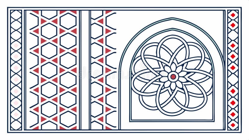 Islamic Pattern Archway, Architectural Design Vector Design Generative ...