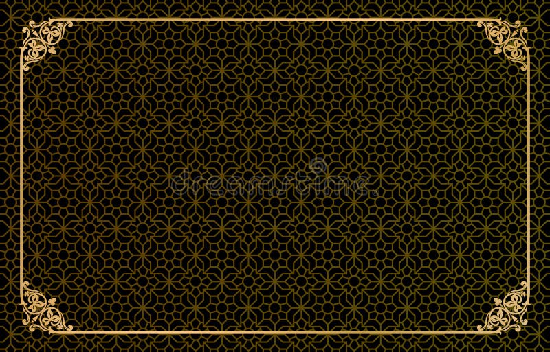 Islamic Pattern with Rectangle Frame and Border Floral Golds for ...