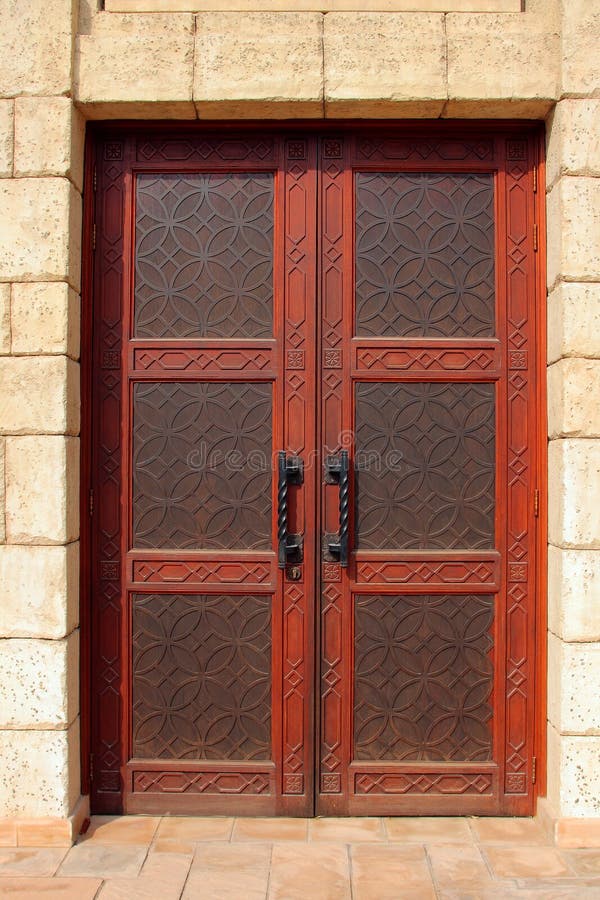 Islamic Pattern on Wooden Door Stock Photo - Image of house, patterned ...