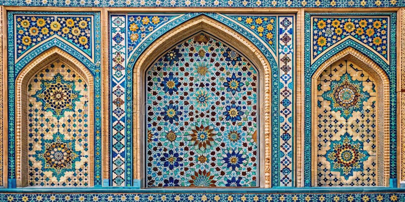 Islamic Patterns on Mosque Wall Mosque View Islamic Backgrounds AI ...