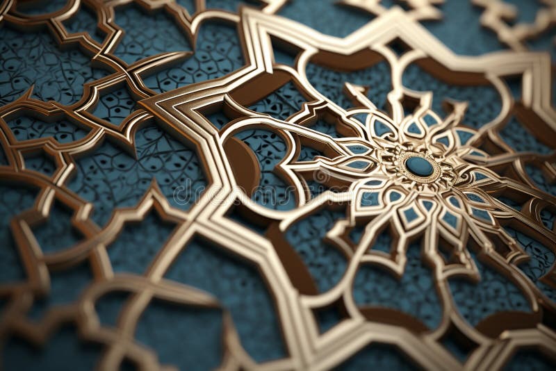 Islamic Patterns on a Textile Creating a. Generative Ai Stock ...