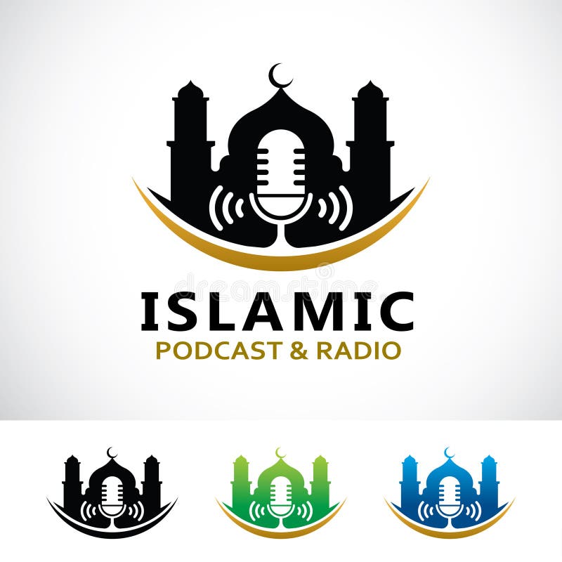 Islamic Podcast Logo Design Stock Vector - Illustration of mosque ...