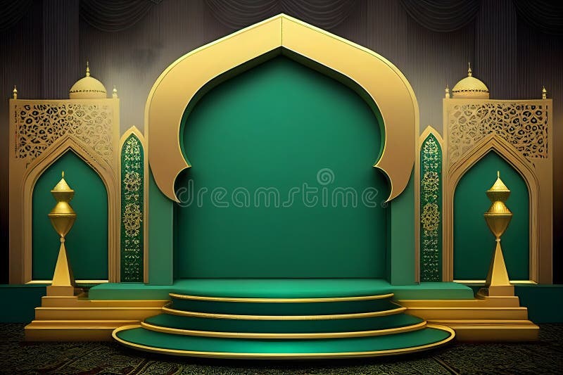 Islamic Podium, Luxury Ramadan Podium for Display Product, Presentation ...