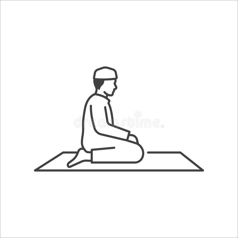 Islamic pray movement icon stock vector. Illustration of worship ...