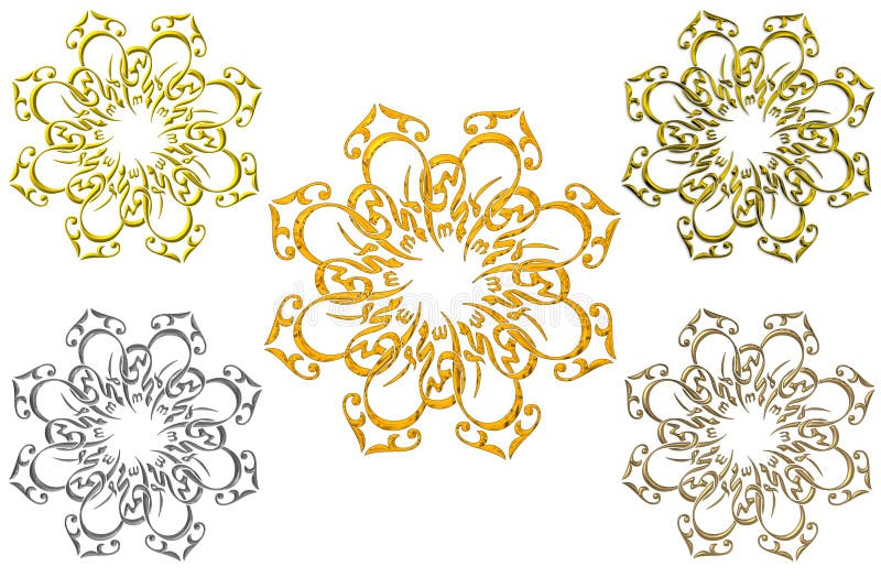 Different Colored Islamic Prayer Signs Stock Illustrations – 10 ...