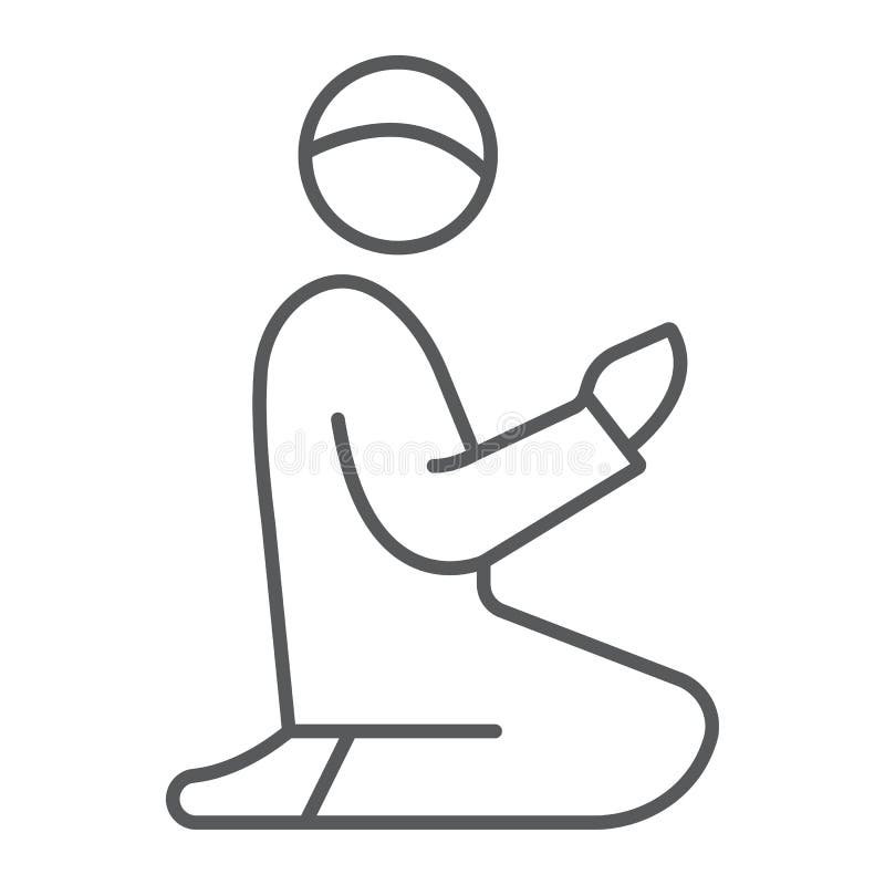 Ramadan Thin Line Icon Set, Islamic Symbols Collection, Vector Sketches ...