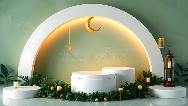 Islamic Product Display Podium. Ramadan Product Display Podium. Islamic ...