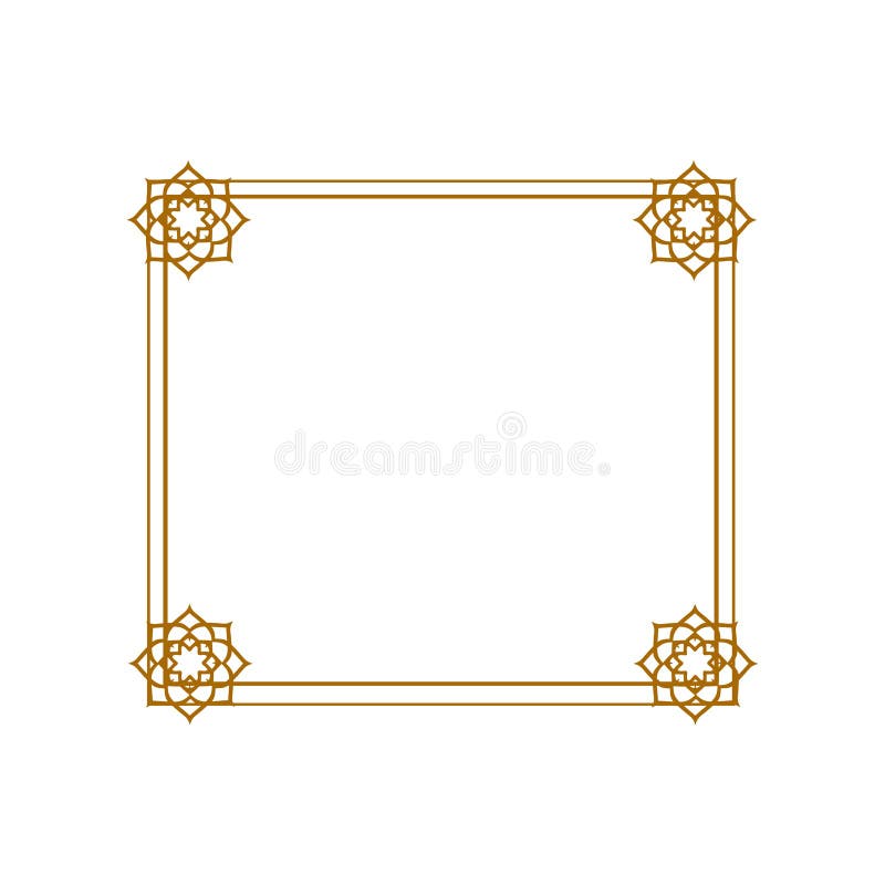 Islamic Rectangle and Luxury Corner Golden Rectangle Certificate Border ...