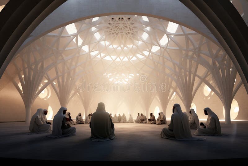 Islamic Scholars Engaged in a Deep Discussion. Generative Ai Stock ...