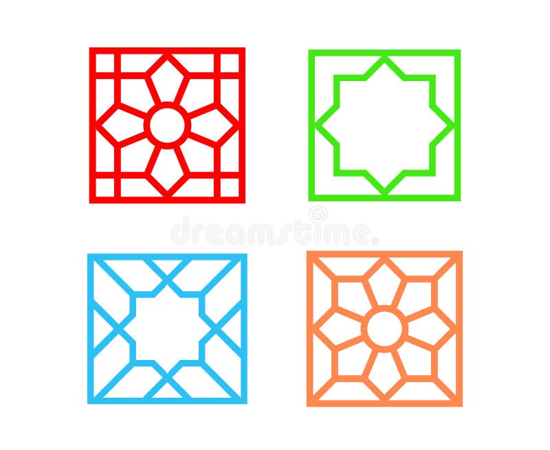 Islamic Square Tile Pattern on White, Vector Art Stock Vector ...