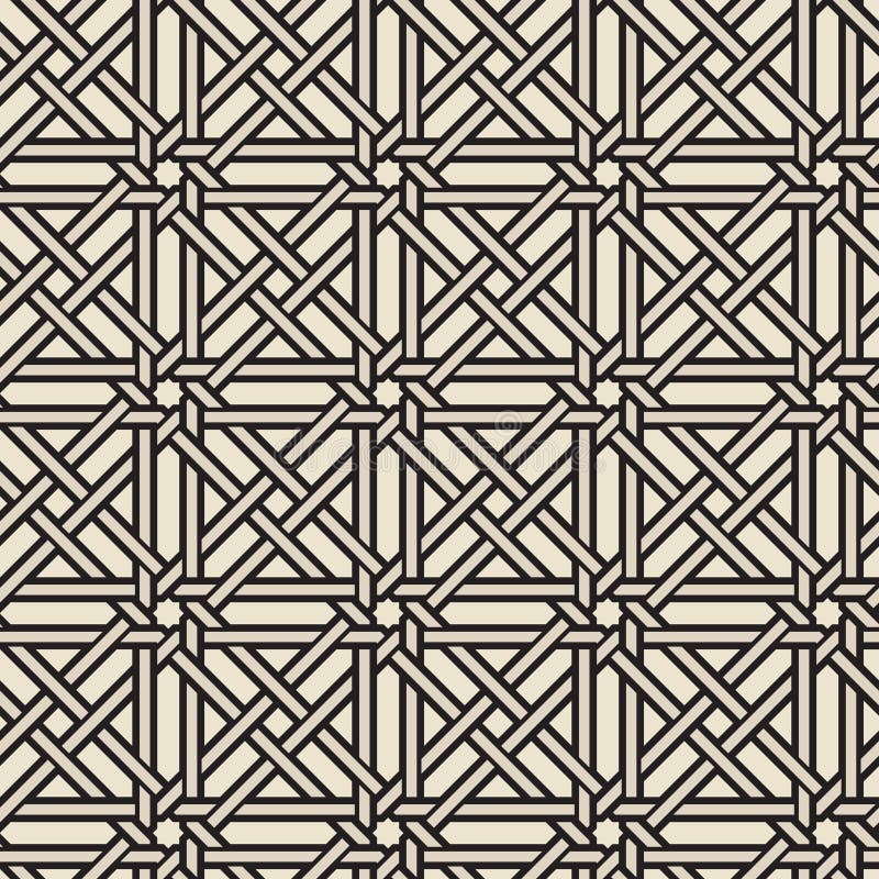 Seamless Islamic Pattern with Squares and Interlaced Lines. Vector ...