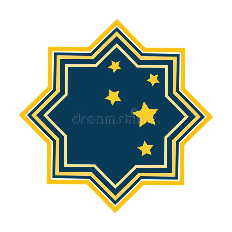 Islamic Star with Decorations Stock Illustration - Illustration of ...