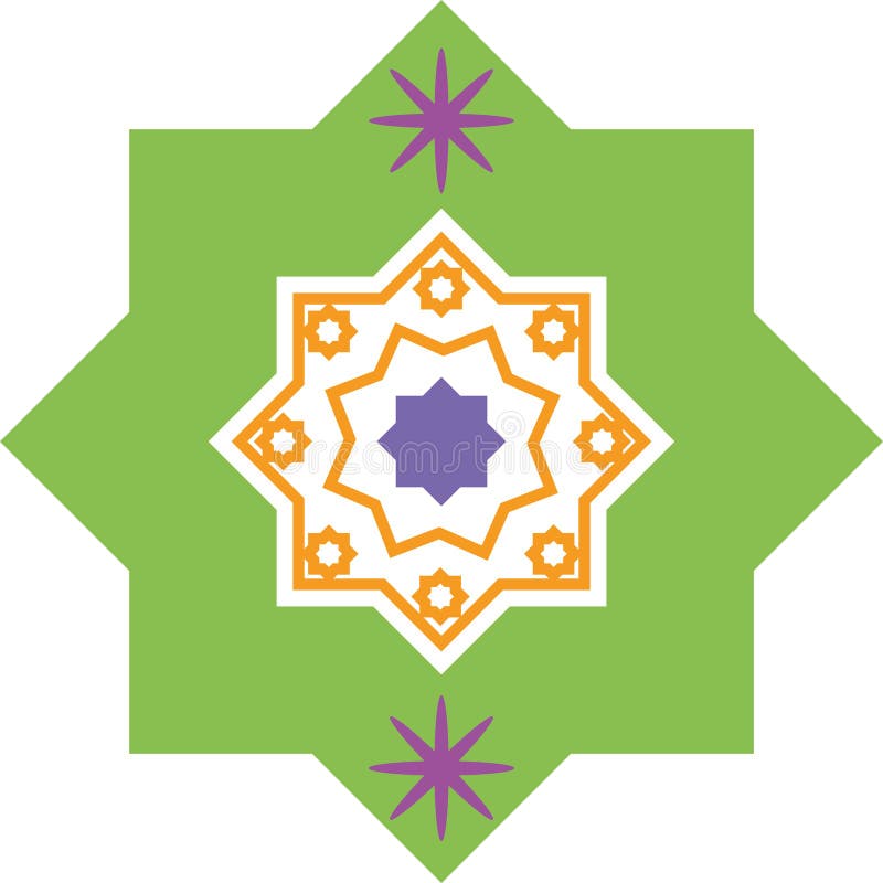 Islamic Star with Decorations Stock Vector - Illustration of unique ...