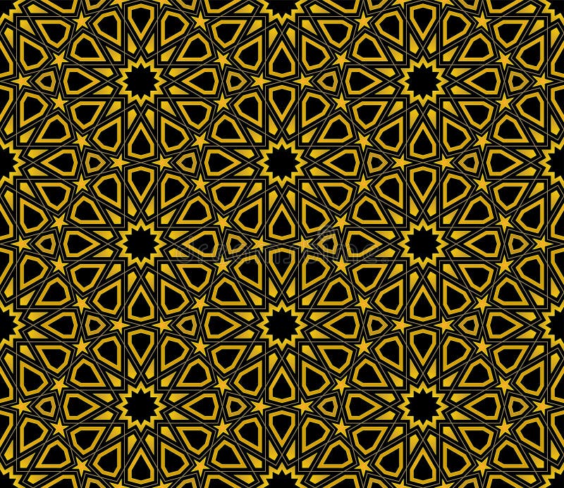 Islamic Star Ornament Golden Background Stock Vector - Illustration of ...