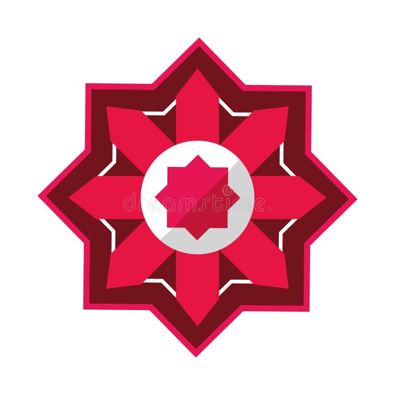 Islamic star red design stock vector. Illustration of religion - 290494542