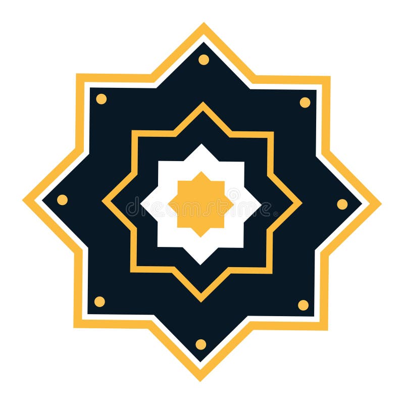 Islamic Star with Decorations Stock Illustration - Illustration of ...