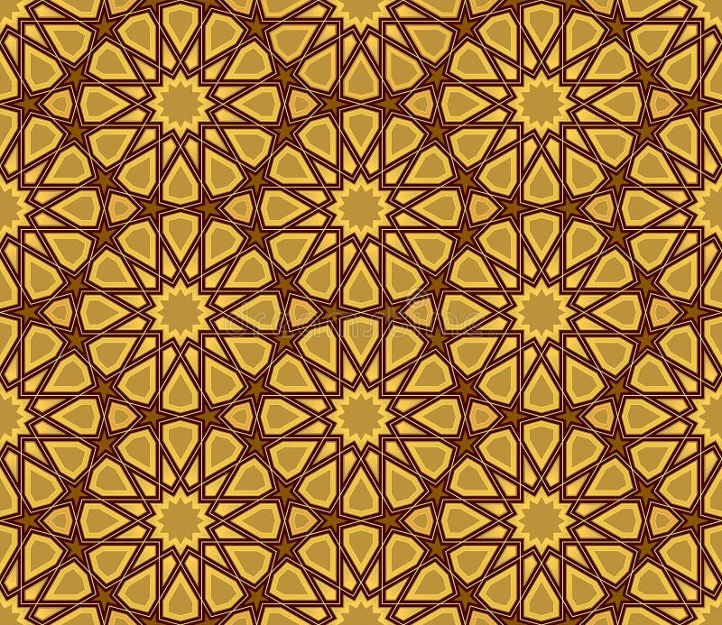 Islamic Star Gold Pattern stock vector. Illustration of moroccan - 47727162
