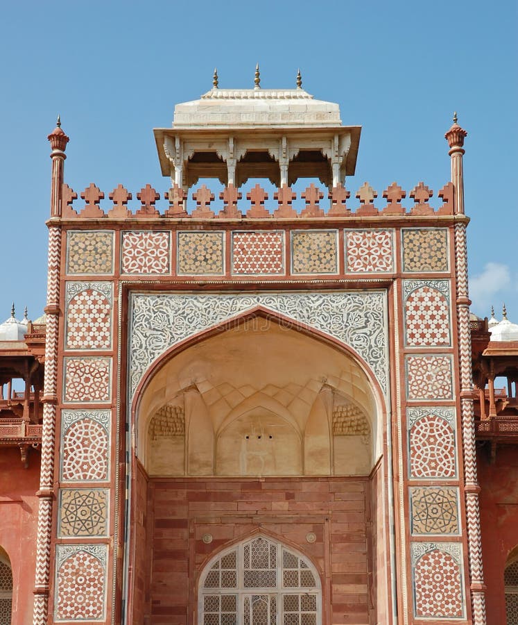 Islamic Style of Akbar S Tomb. Stock Image - Image of marble, history ...