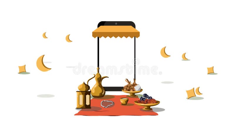 Islamic Theme Illustrations, Materials, Elements, and Islamic Food ...