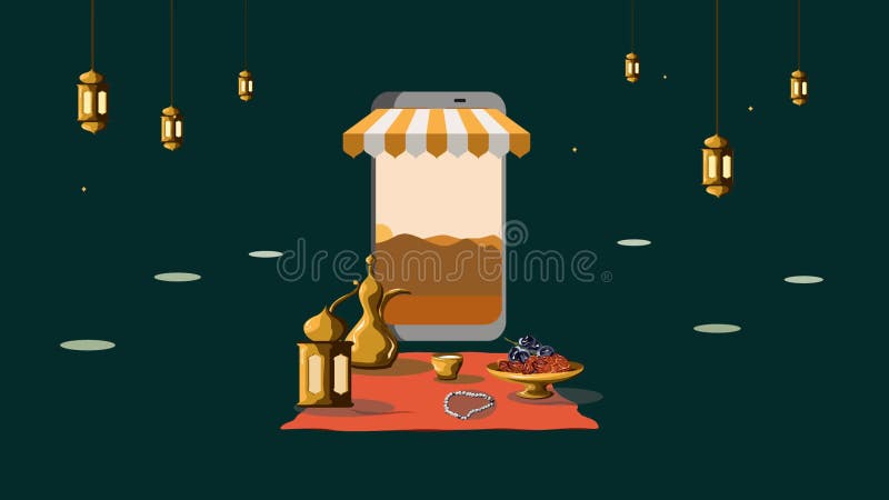 Islamic Theme Illustrations, Materials, Elements, and Islamic Food ...