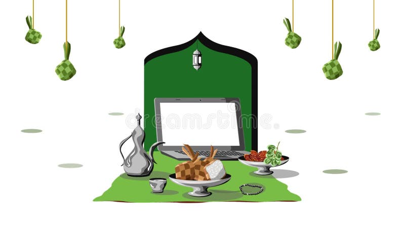 Islamic Theme Illustrations, Materials, Elements, and Islamic Food ...