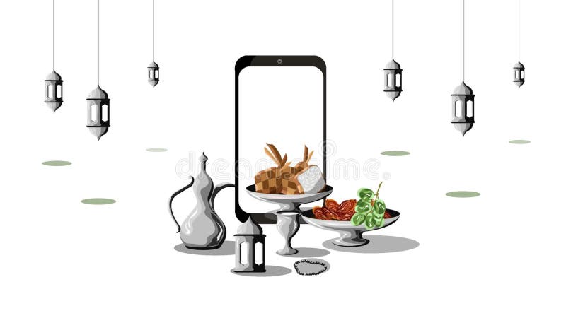 Islamic Theme Illustrations, Materials, Elements, and Islamic Food ...