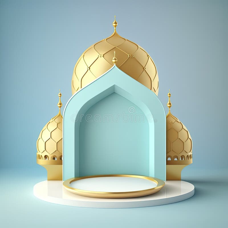 Islamic Theme Product Display Background in 3d Rendering Illustration ...
