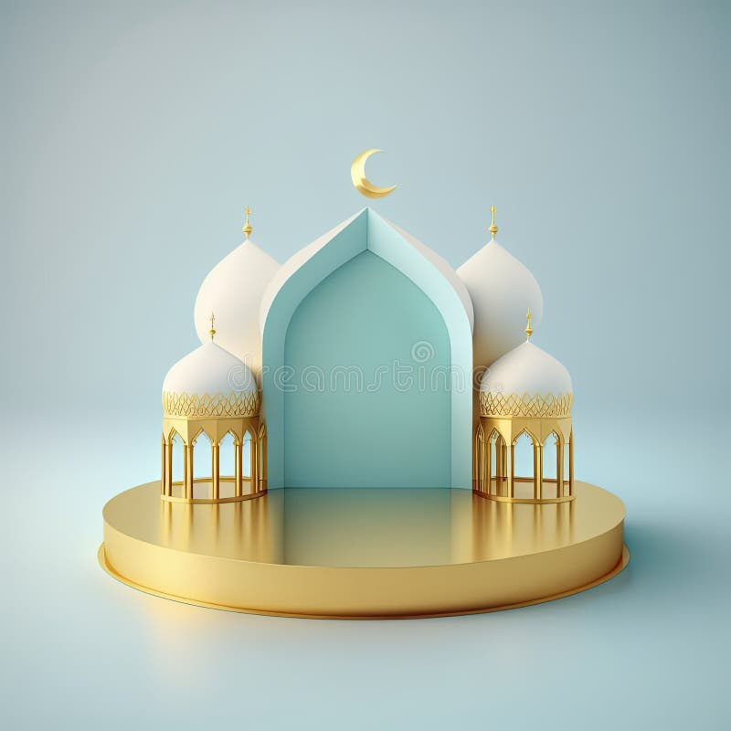 Islamic Theme Product Display Background in 3d Rendering Illustration ...