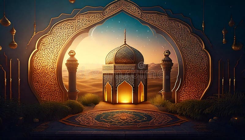 Islamic-themed YouTube Thumbnail with Modern and Traditional Elements ...