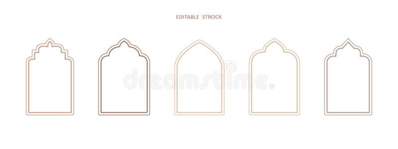 Islamic Vector Shape of a Window or Door Arch. Arab Frame Set Stock ...