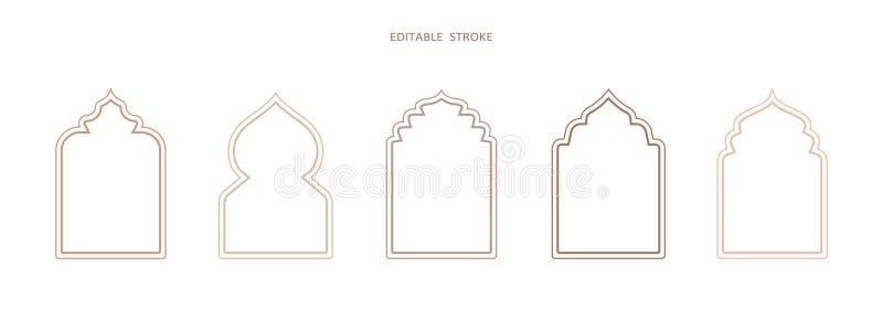 Islamic Vector Shape of a Window or Door Arch. Arab Frame Set Stock ...