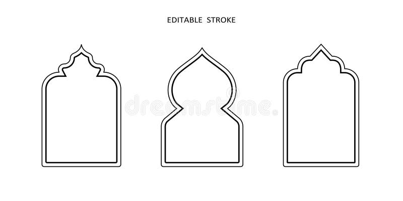 Islamic Vector Shape of a Window or Door Arch. Arab Frame Set Stock ...