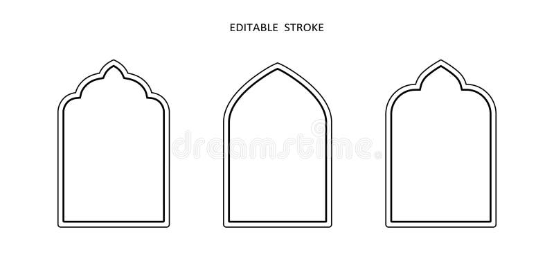 Islamic Vector Shape of a Window or Door Arch. Arab Frame Set Stock ...