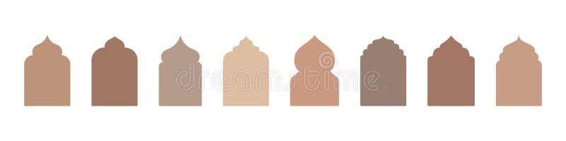 Islamic Vector Shape of a Window or Door Arch. Arab Frame Set Stock ...