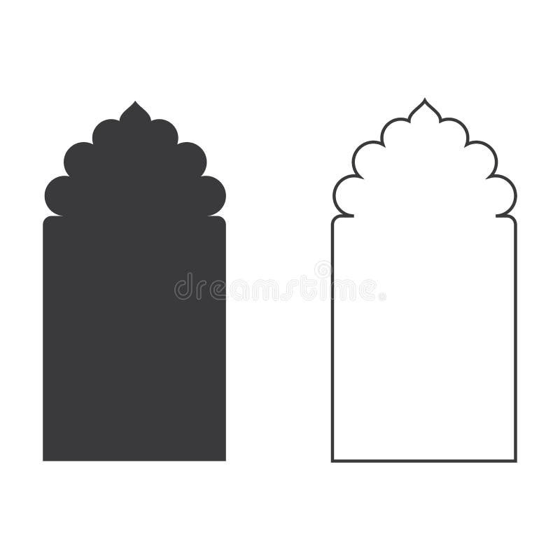 Islamic Window Icon Vector Illustration Stock Vector - Illustration of ...