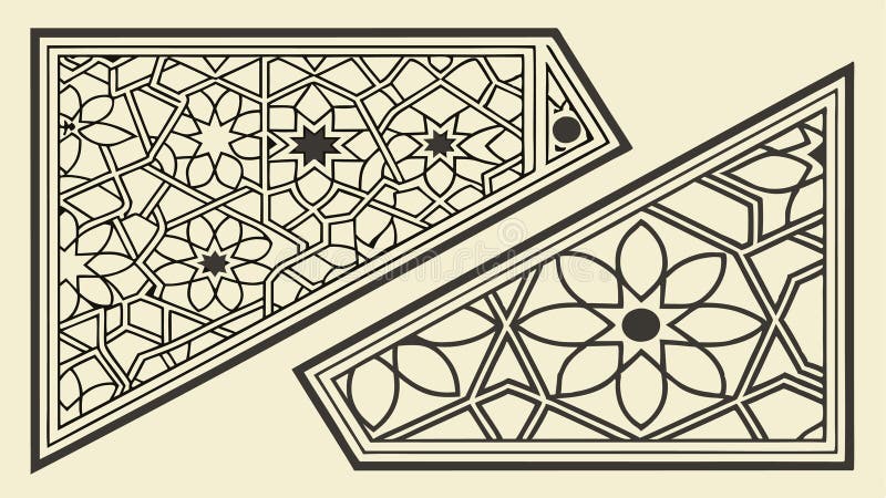 Islamic Window Panels with Geometric Design, Architectural and Ornate ...
