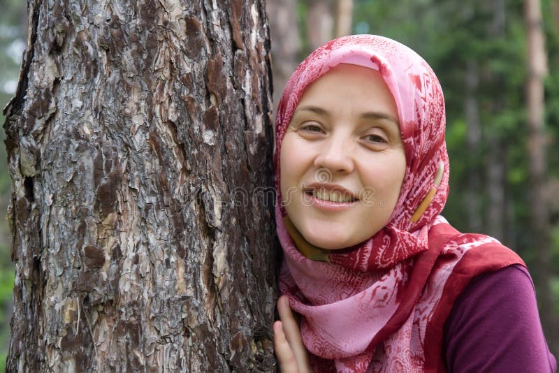 Islamic Woman in the Nature Stock Photo - Image of closeup, headcover ...