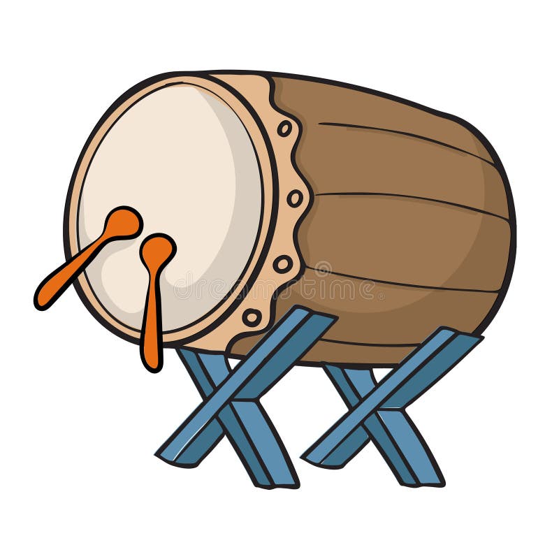 Bedug with Colored Hand Drawn Vector Illustration Stock Vector ...