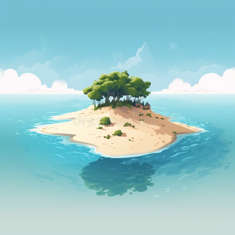 Island blue illustration stock illustration. Illustration of paradise ...
