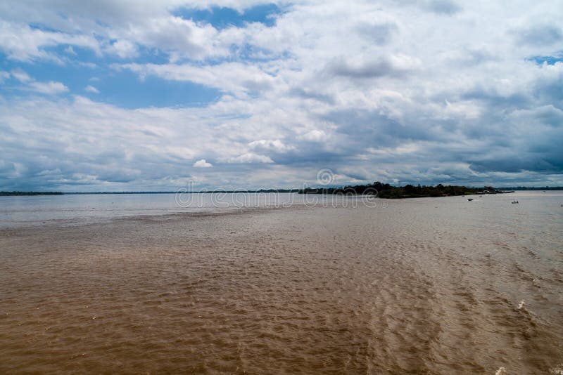 Island in Amazon river stock photo. Image of stream - 131788366