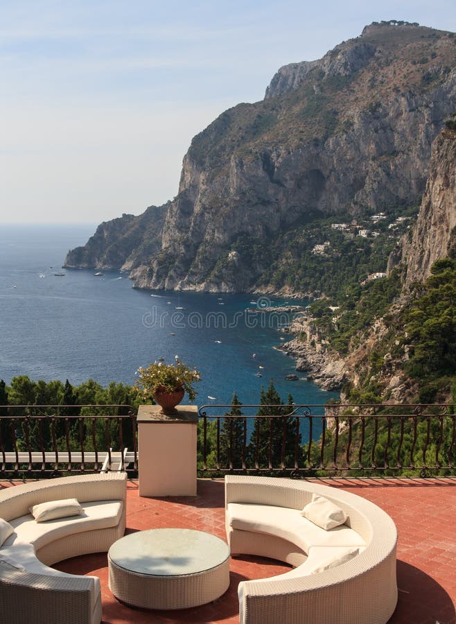 Capri, Balcony view stock image. Image of summer, coast - 25535735